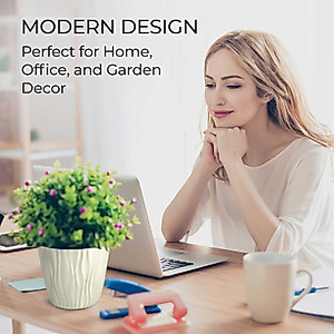 Mueller European-Made 5/1 Plant Pots 6/7.5/9.2" - Flower Pots Set with Inner Drainage for Indoor and Outdoor Use - Modern Decorative Planters for Plants, Flowers, and Herbs - Beige