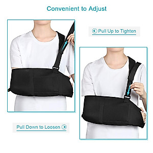 Arm Sling for Kids, Medical Teens Arm Sling with Waist Strap, Padded Teenager Arm Support Sling Shoulder Immobilizer for Broken Elbow, Wrist, Arm, Shoulder Injury, Rotator Cuff, Left or Right Arm