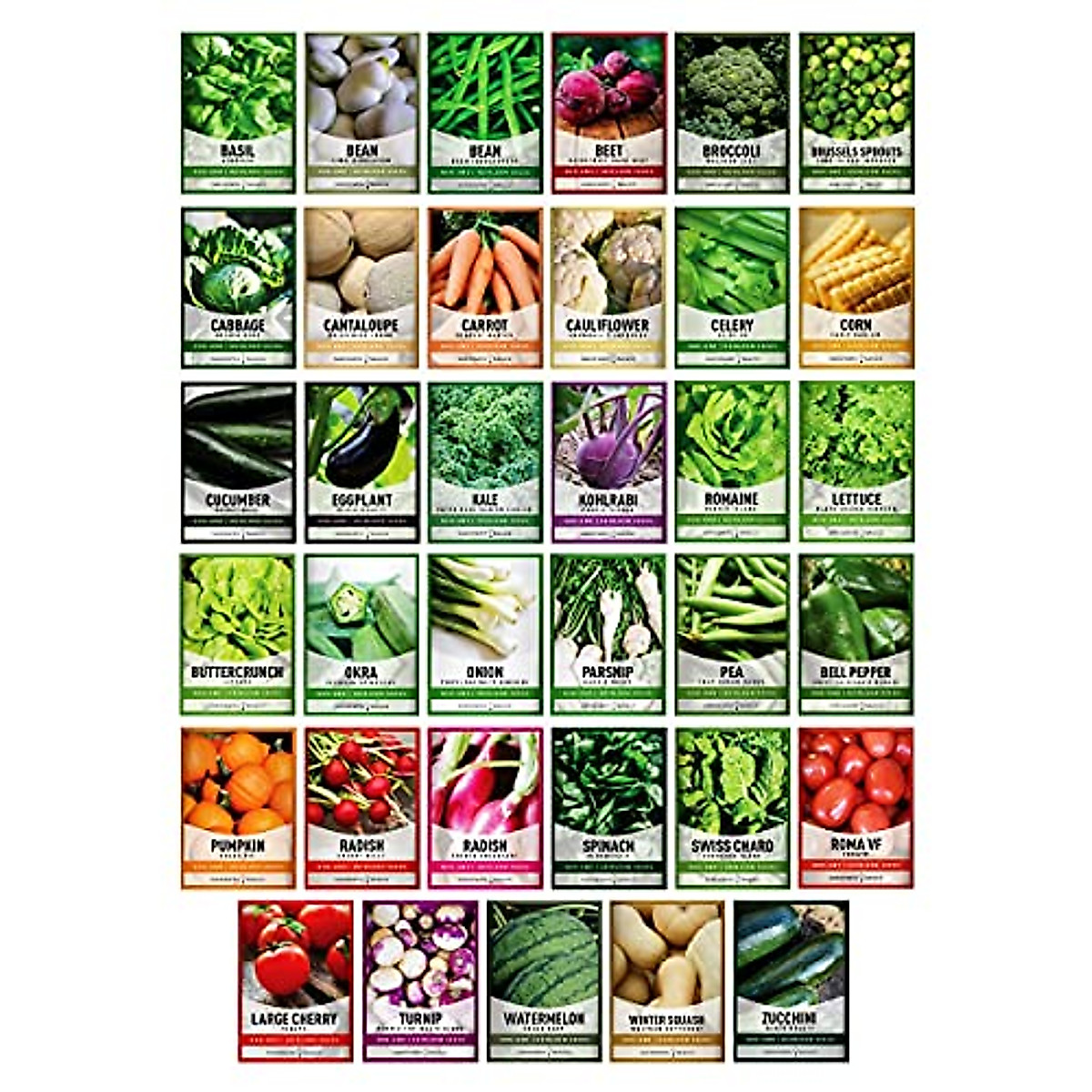 Survival Vegetable Seeds Garden Kit Over 16,000 Seeds Non-GMO and Heirloom, Great for Emergency Bugout Survival Gear 35 Varieties Seeds for Planting Vegetables 35 Plant Markers Gardeners Basics