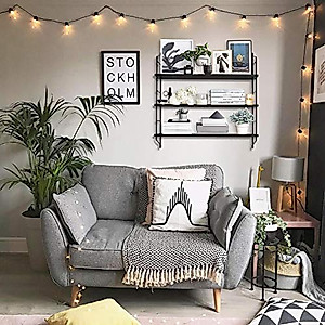 BOLUO Black Wall Shelf Bathroom Shelves - Bedroom Kitchen Living Room Modern Book Shelf Floating Shelves 24 inch (610-B)