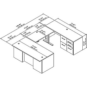 Bush Business Furniture 500 Home Office Desk, 72W, Modern Hickory