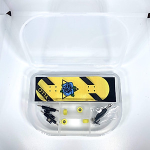 Yllo Blue Rose Complete 5 Ply Wood 100mm x 33mm Fingerboard with Upgraded 32mm Trucks, Lock Nuts, CNC Wheels