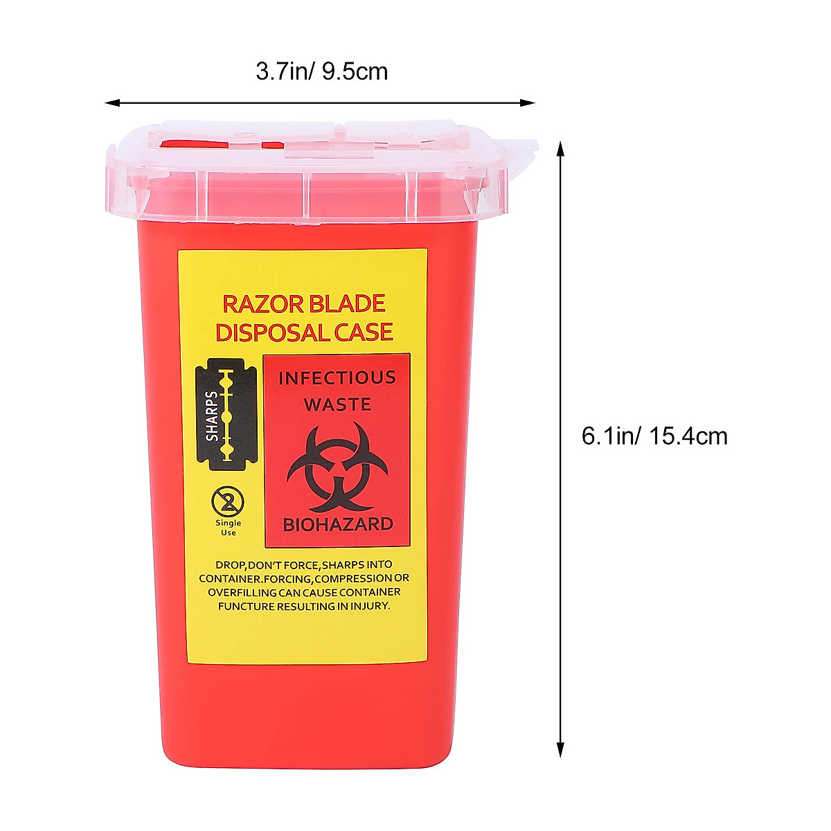 Blade Dispenser Case Razor Blade Disposal Case Barber Shop Storage Bank Container for Used Red