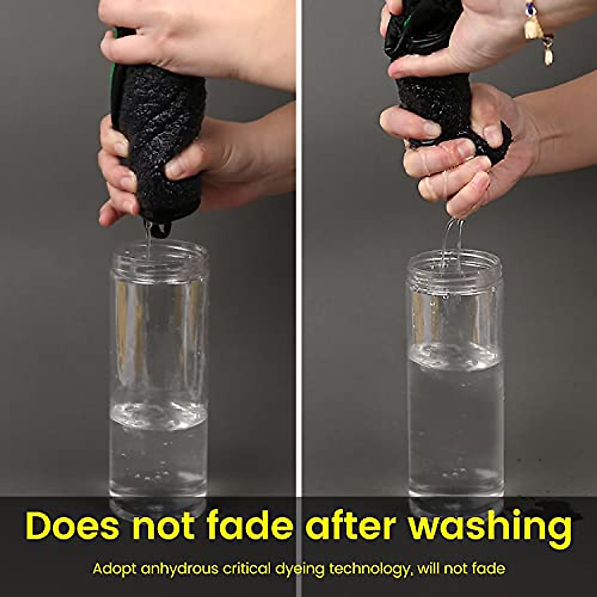 yantu Plush Microfiber Car Drying Towel 24” x 12” (16 Pack) Multipurpose Edgeless Cleaning Towel for Household, Auto Washing, Car Drying, Detailing (Yellow+Green)