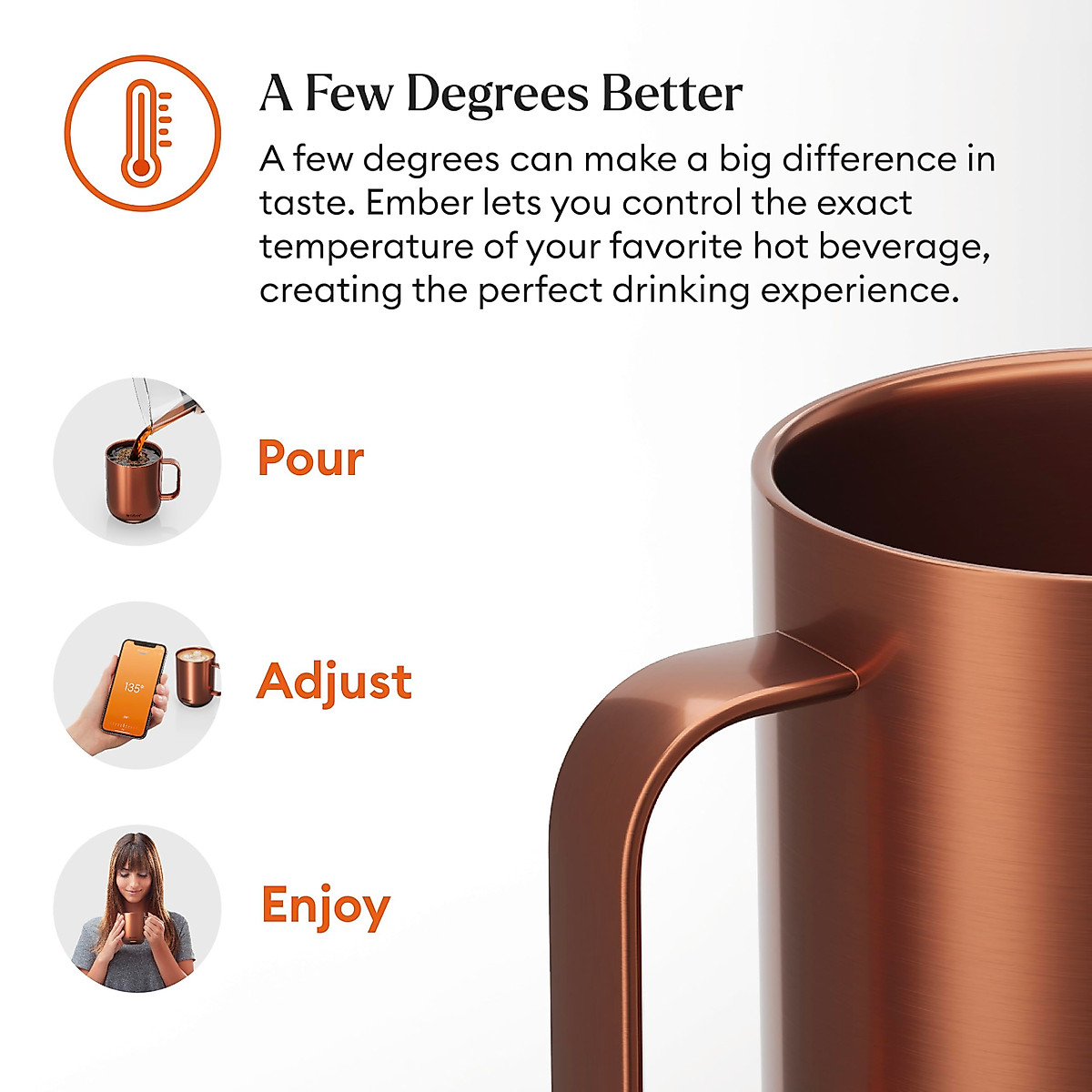 Ember Temperature Control Smart Mug 2, 14 Oz, App-Controlled Heated Coffee Mug with 80 Min Battery Life and Improved Design, Copper