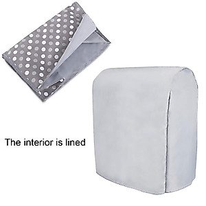 Luxja Dust Cover Compatible with 4.5-Quart and 5-Quart Stand Mixer, Cloth Cover with Pockets for Stand Mixer and Extra Accessories, Gray Dots