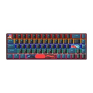 Mosptnspg Protable 60% Percent Gaming Keyboard Mechanical, Mini Compact RGB Backlit 68 Keys Wired Office Keyboard with Red Switch for Mac/Win (Monstor Black/red Switch 68)