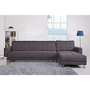 Gold Sparrow Frankfort Convertible Sectional Sofa Bed, Gray