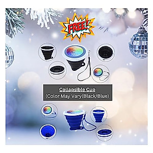 Ja'Cor Red Oval Bucket with Handle Sentiment Plastic Buckets Handles Gifts Gift Baskets Storage Organizer Containers Party Favor Xmas Holiday Decorations with 1-Collapsible Cup(Merry Christmas)