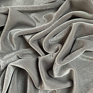 Princess Light Silver Grey Polyester Spandex Stretch Velvet Fabric by The Yard for Bows, Top Knots, Head Wraps, Clothes, Costumes, Crafts
