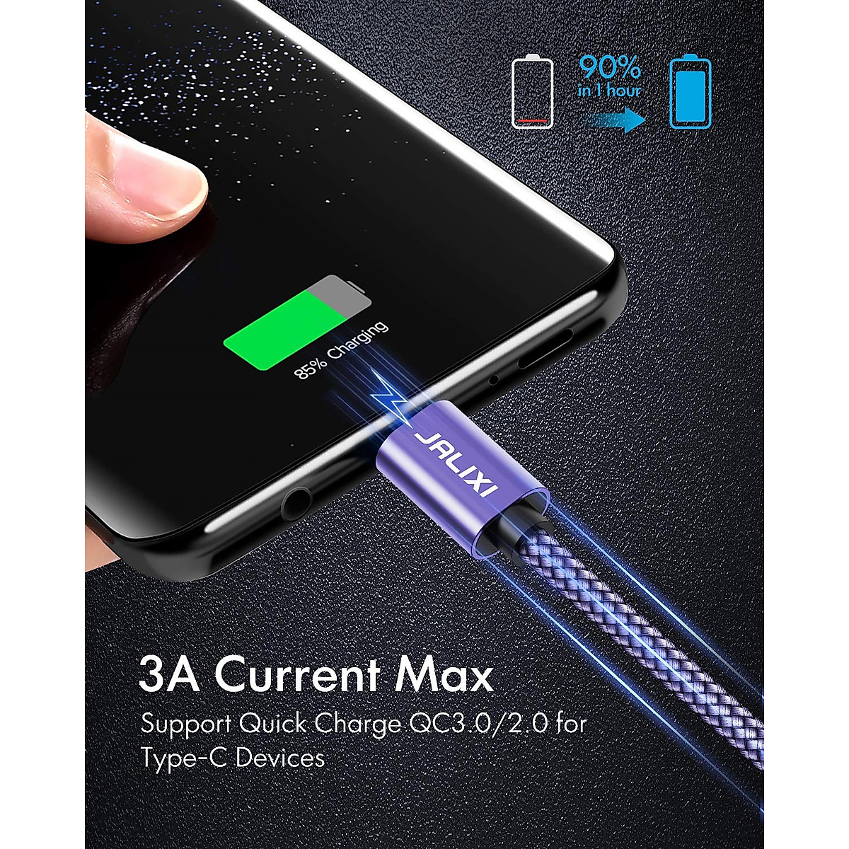 JALIXI USB C Charging Cable for iPhone 15, 3Pack (10ft+6ft+3ft) USB to USB C Cable, Braided Type C Charger Cord for iPhone 15 Pro Max, for Samsung Galaxy S23 S22 S21 Ultra S10, A15 A25 A35 A55, Pixel