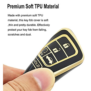 Arruweer Key Fob Cover for Honda Key Fob Case Holder Protector Compatiable with Honda Accord Civic CRV Pilot Ridgeline Odyssey Passport Car Accessories Keychain