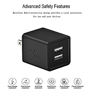 iPhone Charger [Apple MFi Certified] Dual Port USB Wall Plug Block 2.1A 2Pack 6FT Fast Charging Lightning Cable Nylon Braided Data Sync Cord Compatible for iPhone XS/Max/XR/X/8/Plus/7/SE/11/12/13/14