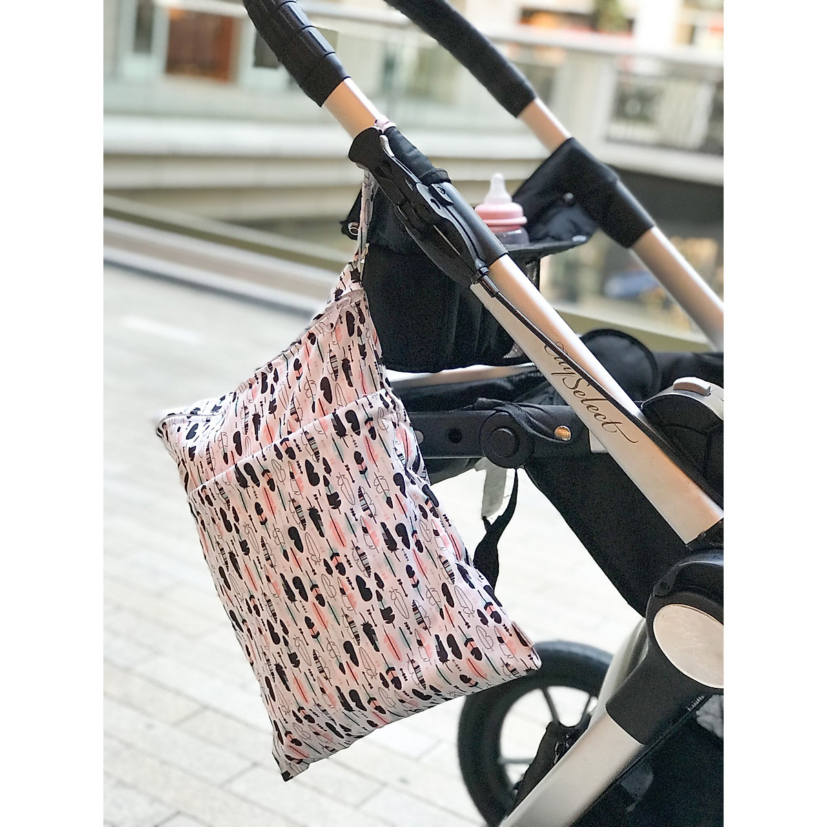 ALVABABY 3pcs Baby Cloth Diaper Wet Dry Bags Waterproof Reusable with Two Pockets Travel Beach Pool Daycare Soiled Baby Items Yoga Gym Bag for Swimsuits or Wet Clothes 3L-WB01