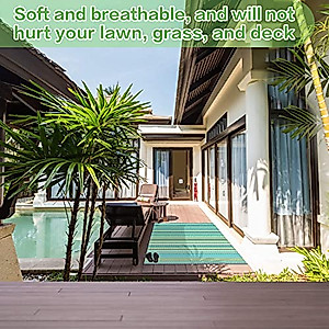 JBGO Outdoor Rug,Patio Rug,4' x 6' Reversible Woven Lightweight Large Plastic Striped Stain Proof Indoor Area Runner Mat for Deck Patio Camping Beach Picnic BBQ (Turquoise Blue Stripes)