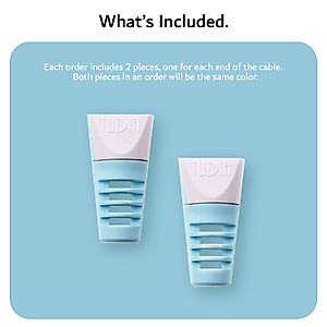 TUDIA [Klip] Snap On Charging Cable Cord Saver Protector Compatible with iPhone, iPad, iPod - Blue