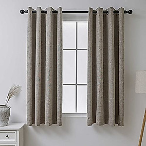 CUCRAF Full Blackout Curtains Energy Efficient with Coating Back,100% Sun Blocking Curtains for Bedroom,Thermal Insulated Window Drapes for Living Room,2 Panels(52 x 63 inches, Light Khaki)