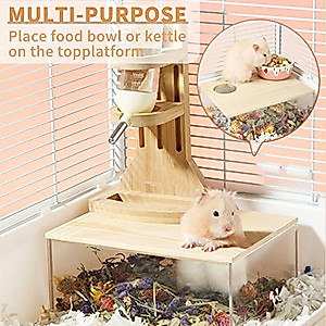 kathson Hamster Sand Bath Box Transparent Acrylic Small Animals Shower Bathtub Guinea Pigs Digging Sand Container Cage Accessories for Lemmings Gerbil Mice Hedgehog Chinchilla (Square)