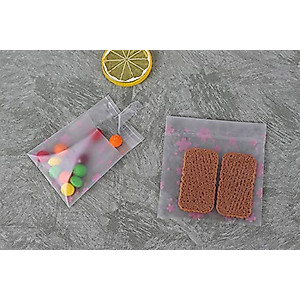 NF Orange 200 Pieces Self Adhesive Cookie Bags Candy Bags Party Favor Bags Treat Bags gift bag (Cherry blossoms)