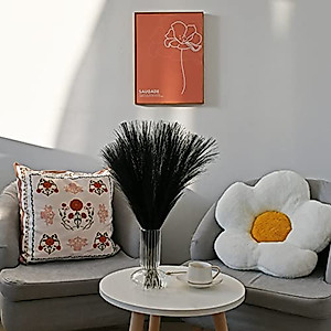 Mandy's 20pcs Black Silk Pampas Grass Artificial Flowers 18" for Home Kitchen Wedding Decorations Wedding Floral Arrangement