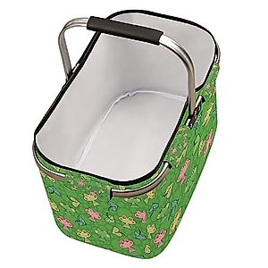 Tavisto Childish Frog Versatile and Durable Reusable Grocery Tote Bag - Spacious and Foldable with Fun Print Designs - Perfect for Shopping, Picnics, and Storage