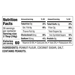 PBfit All-Natural Peanut Butter Powder, Peanut Butter Powder from Real Roasted Pressed Peanuts, 8g of Protein 8% DV (15 oz.)