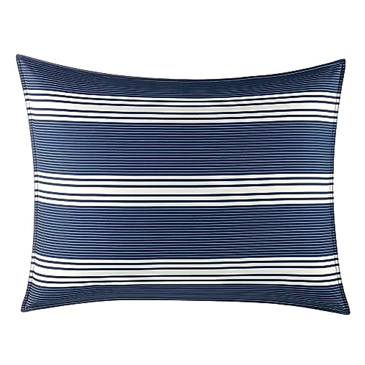Nautica Home | Craver Collection | 100% Cotton Cozy & Soft, Durable & Breathable Striped Comforter & Matching Sham(s), Queen, Navy/White