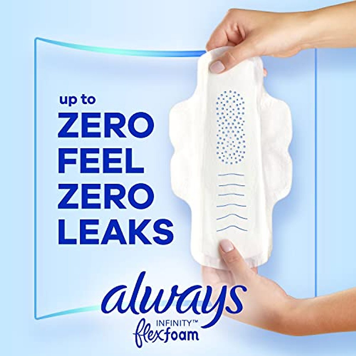 Always Infinity Feminine Pads For Women, Size 1 Regular Absorbency, With Wings, With Flexfoam, Unscented, 36 Count