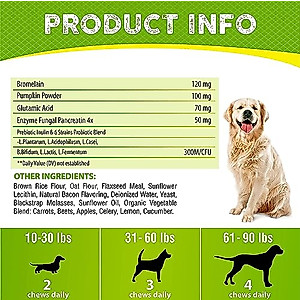 No Poo Chews - Coprophagia Stool Eating Deterrent for Dogs - Made in USA - Stop Eating Poop for Dogs - Prevent Dog from Eating Poop - Probiotics & Enzymes - Forbid for Dogs Chew