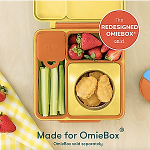 Omie OmieBox (2 pack) Leakproof Dips Containers To Go, Salad Dressing Container, Condiment Container with Lids - Food Safe Silicone - 4 ounces (Purple/Orange)