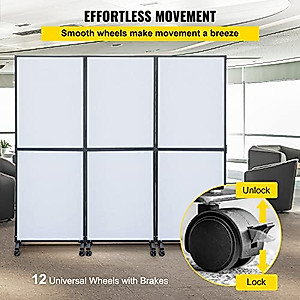 VEVOR Acoustic Room Divider 72" x 66" Office Partition Panel 3 Pack Office Divider Wall Cool Gray Office Dividers Partition Wall Polyester & 45 Steel Cubicle Wall Reduce Noise and Visual Distractions