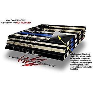 WraptorSkinz PS4 Pro Skin Wrap Painted Faded Cracked Blue Line Stripe USA American Flag - Decal Style Skin fits Sony PlayStation 4 Pro Console