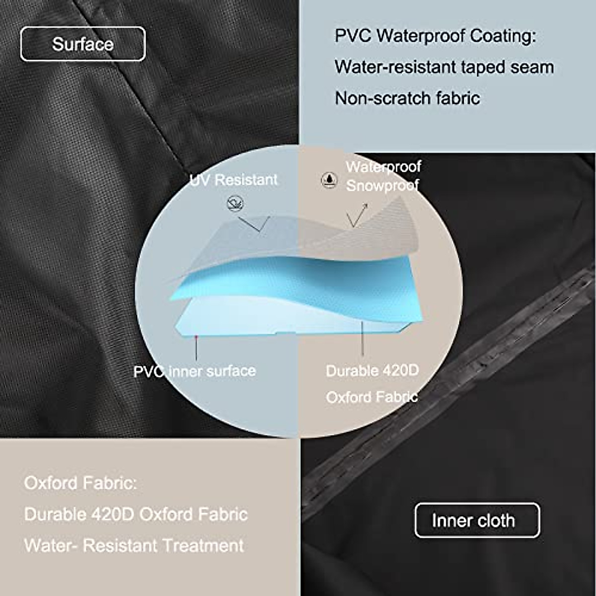 DIMAR GARDEN Outdoor Furniture Cover Waterproof Patio Dining Table Chairs Cover 420D Wind Dust Proof Anti-UV 59" x 59" x 29"