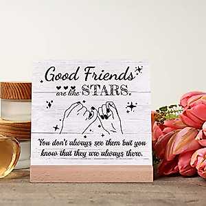 Friend Gifts for Women, Friendship Gifts for Women Friends, Birthday Gifts for Bestie Friends Sister, Long Distance Friendship Gifts, Friend Plaque with Wooden Stand