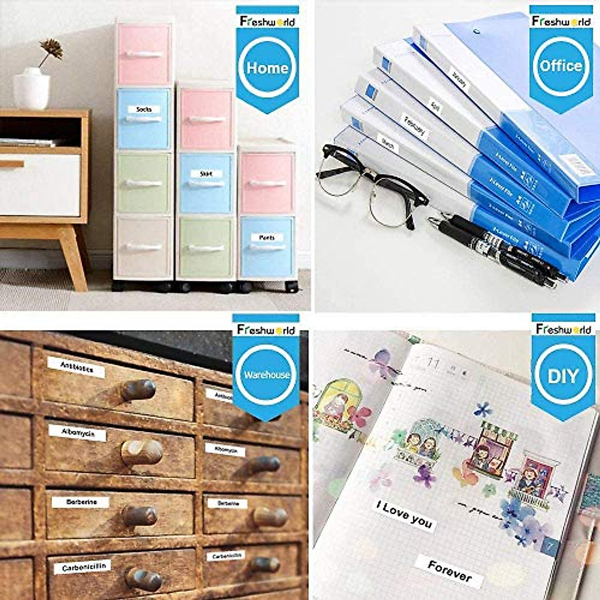 3-Pack Label Maker Tape Compatible DYMO D1 Label Tape 45013 S0720530 Replace for DYMO D1 A45013 Refills, Black on White, 1/2 Inch x 23Ft, for DYMO LabelManager 160 420P 210D 280 360D PnP Label Maker