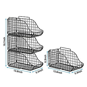 Standing Can Dispenser Bin 3-Pack, Stackable Beverage Drink Pop Soda Can Storage Organizer Basket with Handles, Foldable Canned Food Holder for Kitchen Pantry Countertop Cabinet Patent Pending