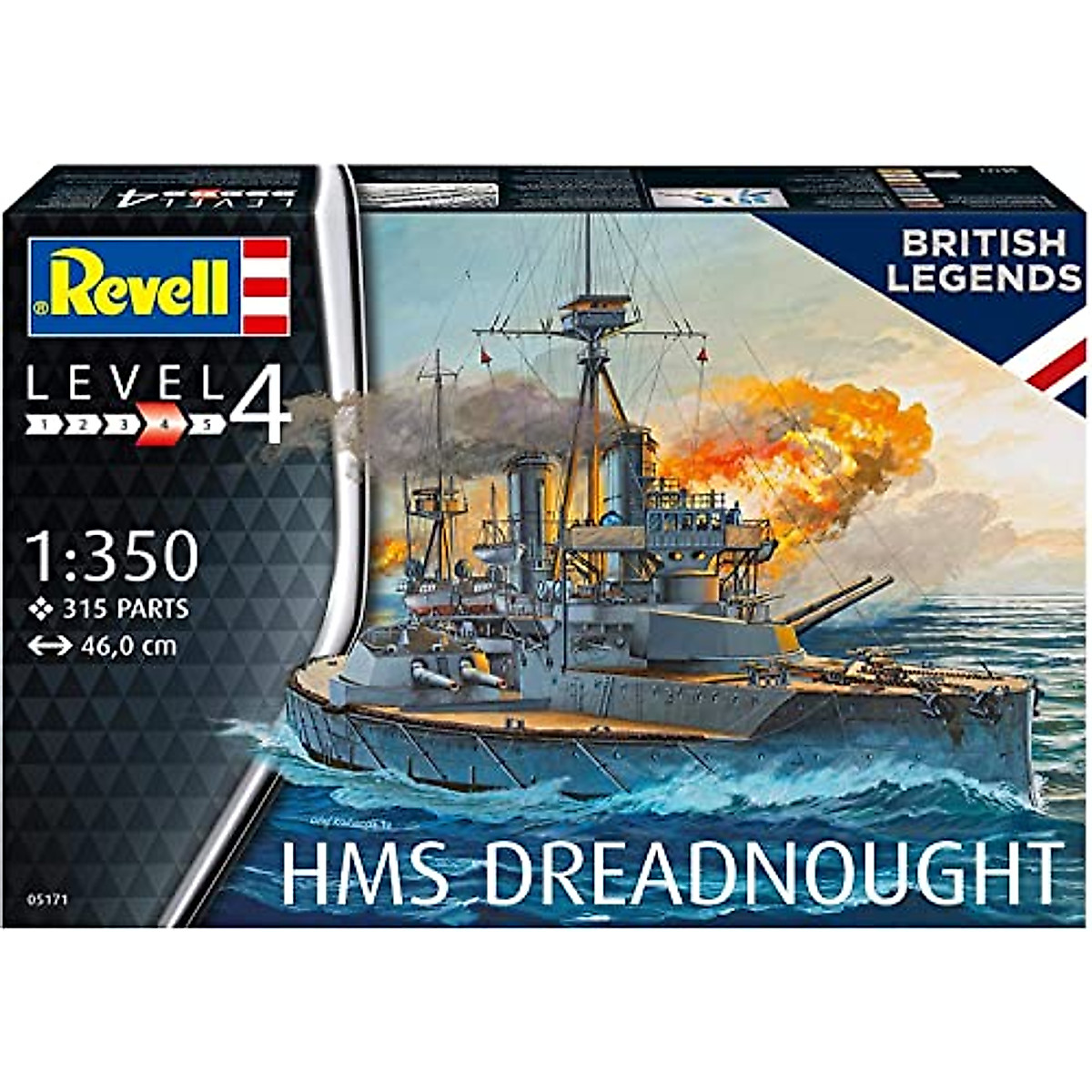 Revell 05171 HMS Dreadnought Plastic Model kit 1:350 Scale, Unpainted