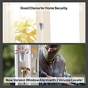 Door Window Alarm 2 Pack, New Version with Two Volume Levels,NOOPEL Burglar Intruder Entry Alarm for Kids Toddlers Indoor Personal Safety
