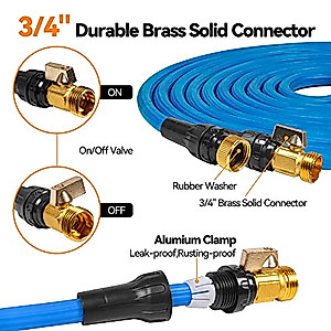 100ft Expandable Garden Hose, 2023 Upgrade Lightweight Extra Strength Fabric and 3-Layer Latex Core, Reusable 3/4" Solid Brass Fittings, Dirt-Resistant, No-Kink, Best Choice for Watering and Washing