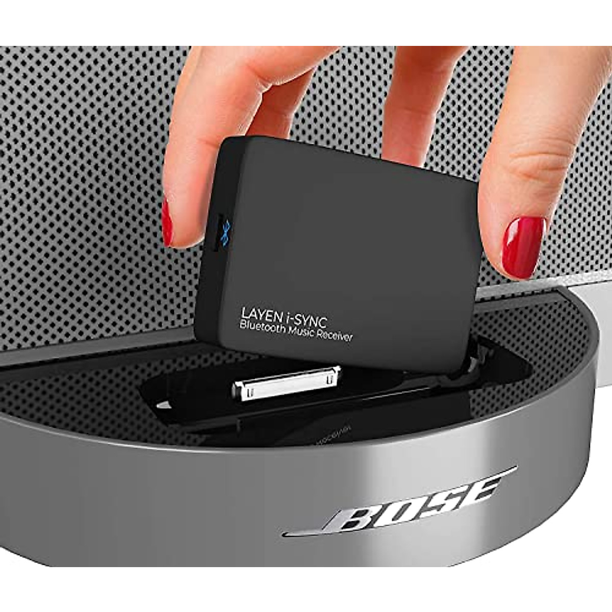 LAYEN i-SYNC 30 Pin Bluetooth Adapter Audio Receiver for Bose SoundDock and Other iPod iPhone Music Docking Stations, Hi-Fi, Stereo and Speakers  (Not Suitable for Cars)