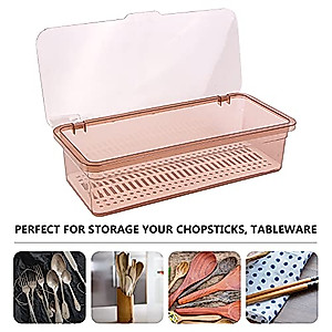 TOPBATHY Utensil Organizer Cutlery Tray with Lid Drawer Organizer Kitchen Utensils Cutlery Organizer in Drawer Flatware Silverware Holder Countertop Storage Container