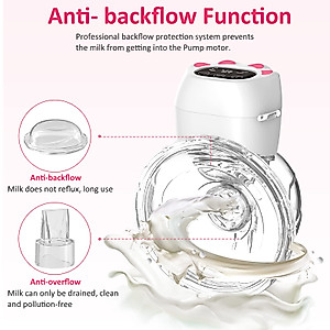 MMPANG Breast Pump Wearable,Electric Hands Free Breast Pump Leel,3 Modes & 9 Levels with LCD Display BPA Free, Low Noise Pumping Painless Breastfeeding Rechargeable and 19/21/24mm Flanges,Blue