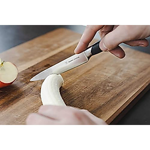 DURA LIVING 2-Piece Professional Kitchen Knife Set – Ultra Sharp, Precision Forged High Carbon German Stainless Steel, 5" Utility & 3.5" Paring Knives, Ergonomic Handle, Multipurpose, Black