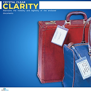 1InTheOffice Clear Laminating Pouch with Loop Attachment, Luggage Tag Style 2 1/2" x 4 1/4"- "50 Pack"