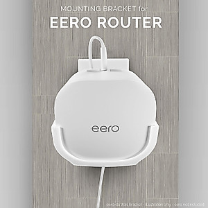 Screwless Wall Mount for Eero Mesh WiFi Holder, Tilted for Max Reception, Custom Design (NOT Compatible with Eero 6/Pro 6/Beacon), Strong VHB Adhesive, No Tools, No Mess, White by Brainwavz