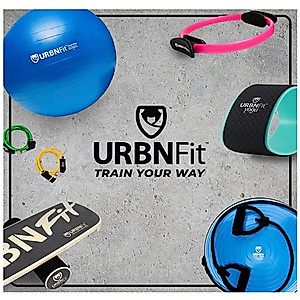 URBNFit Exercise Ball - Yoga Ball for Workout, Pilates, Pregnancy, Stability - Swiss Balance Ball w/Pump - Fitness Ball Chair for Office, Home Gym, Labor- Blue, 26 in