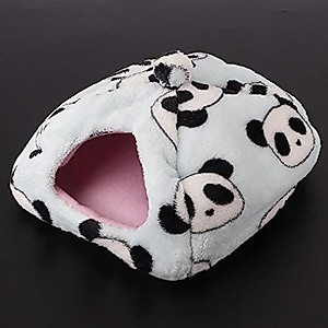 GLOGLOW Hamster Bed, Panda Shape Warm Hanging Bed Cute Warm Hammock Nest for Sugar Glider Rat Guinea Pig Gerbil Mice Hamster(L)