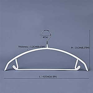 Cocomaya 16.5 Inch White No Shoulder Bumps No Mark Non-Slip Rubber Coated Contour Metal No Bumps Hanger, Sweater Hanger, T-Shirt Hanger Suit Hanger with Pants Bar Pack of 10 (White, 10)