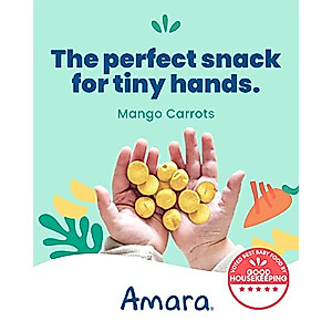 Amara Smoothie Melts - Mango Carrot - Baby Snacks Made With Fruits and Vegetables - Healthy Toddler Snacks For Your Kids Lunch Box - Organic Plant Based Yogurt Melts - 6 Resealable Bags