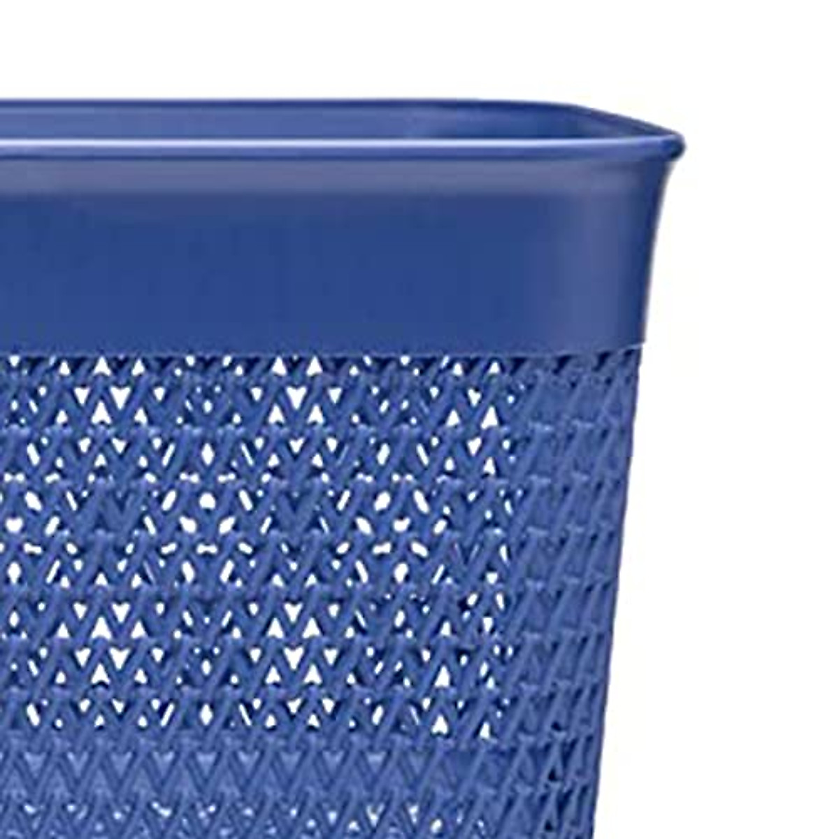 Life Story 16 Quart Lightweight Heavy Duty Woven Trendy Storage Organizer Holder Bin Basket w/Built In Handles for Household Storage, Blue (6 Pack)